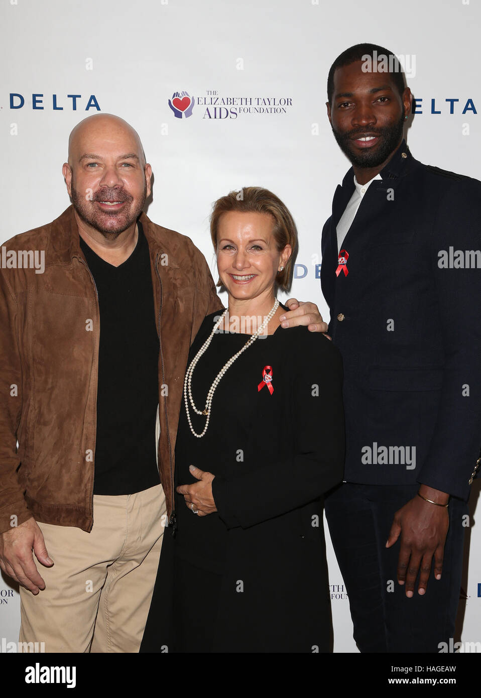 Los Angeles, CA, USA. 30th Nov, 2016. Jason Stuart, Gabrielle Carteris, Tarell Alvin McCraney ...