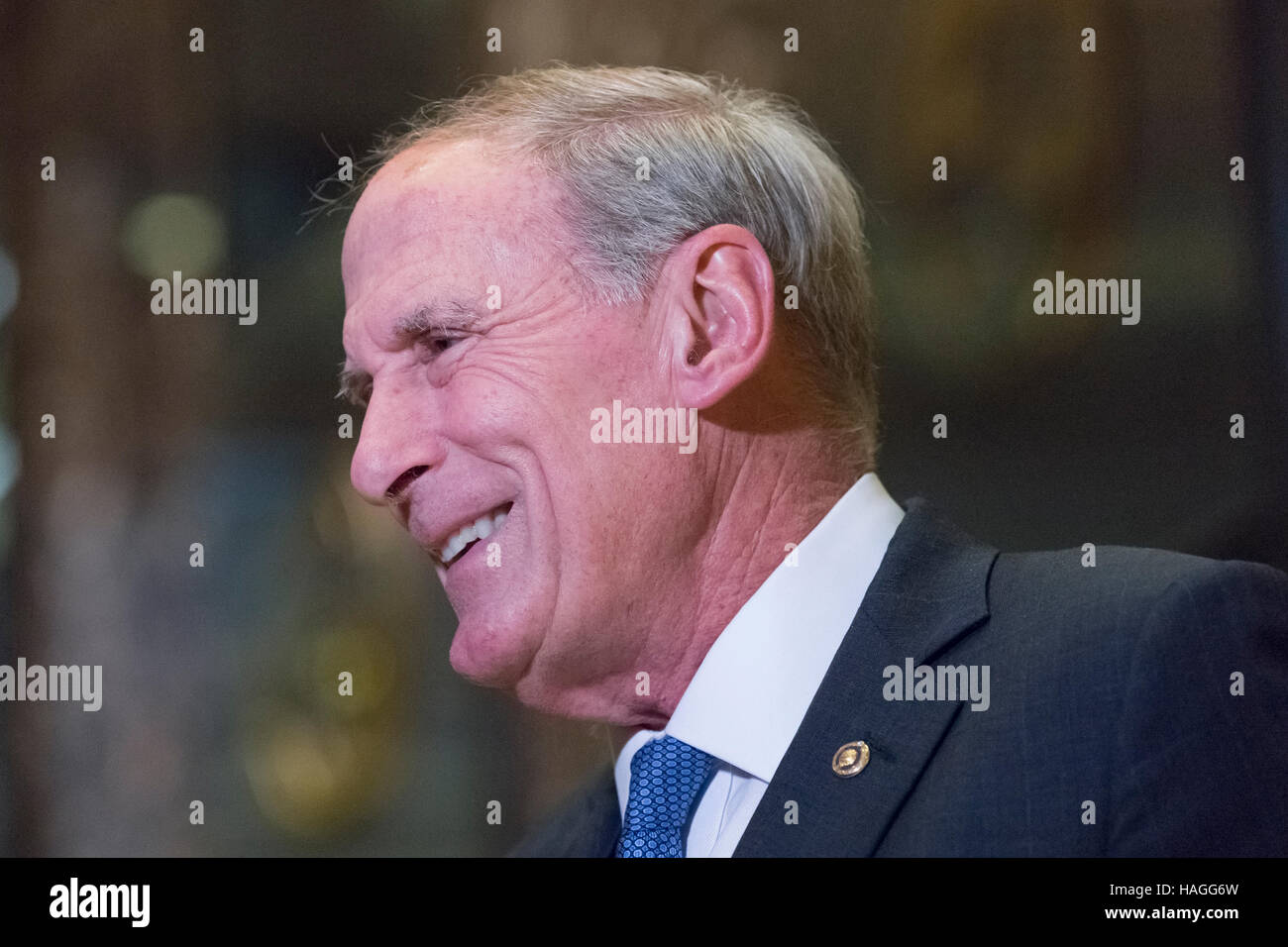 United States Senator Dan Coats (Republican of Indiana) speaks briefly ...