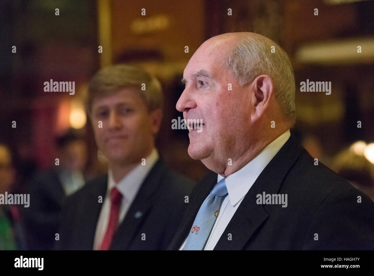 New York, USA. 30th Nov, 2016. Former Governor George "Sonny" Perdue ...