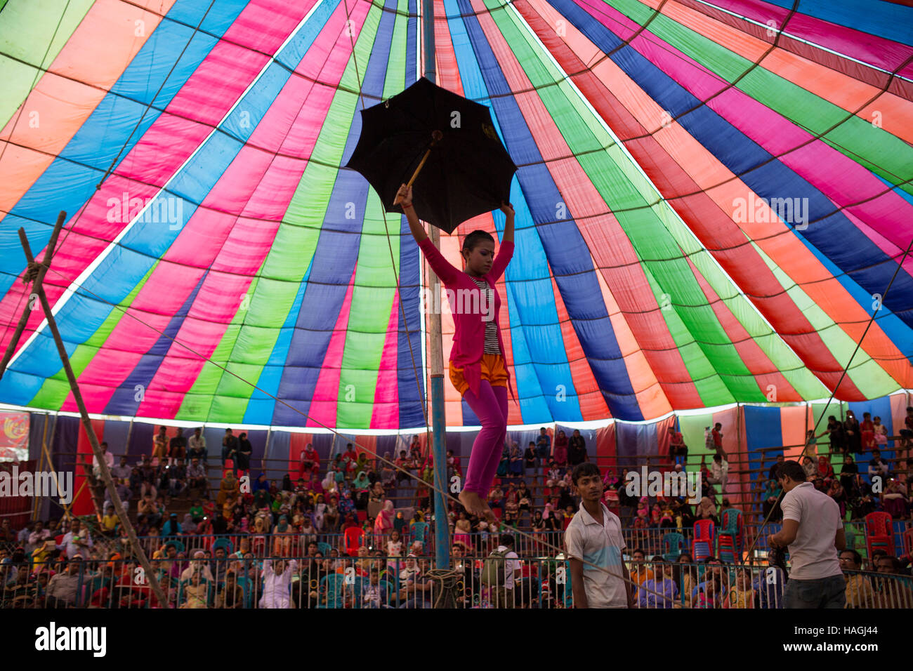 Inside Circus Tent Crowd