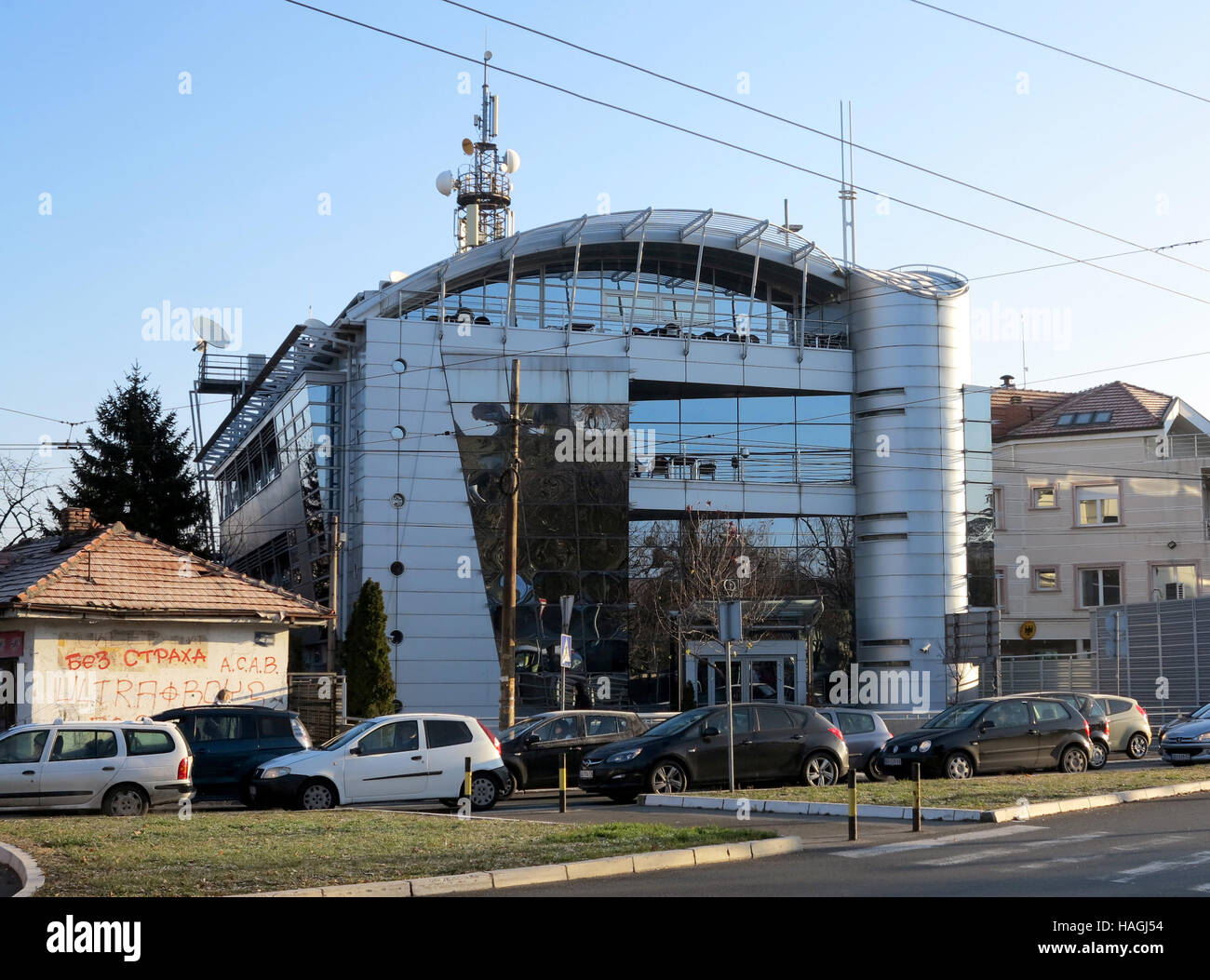 The building of the largest Serbian TV station 'Pink' in Belgrade ...