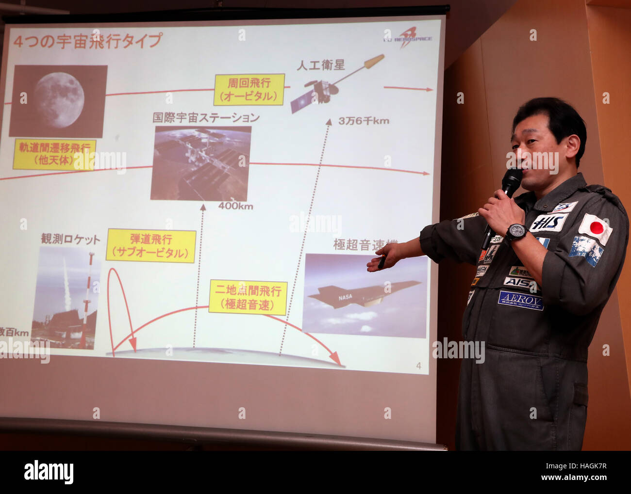 Tokyo, Japan. 1st Dec, 2016. Japanese space travel venture PD Aerospace ...
