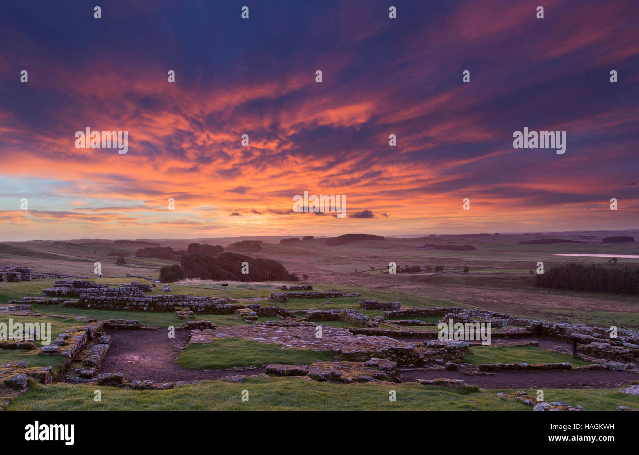 Housesteads Roman Fort, Hadrian's Wall, Northumberland - remains of the ...
