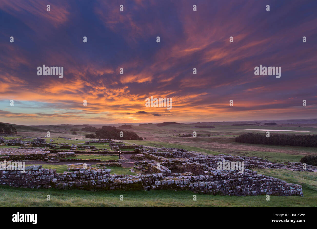 Housesteads Roman Fort, Hadrian's Wall, Northumberland - remains of the ...