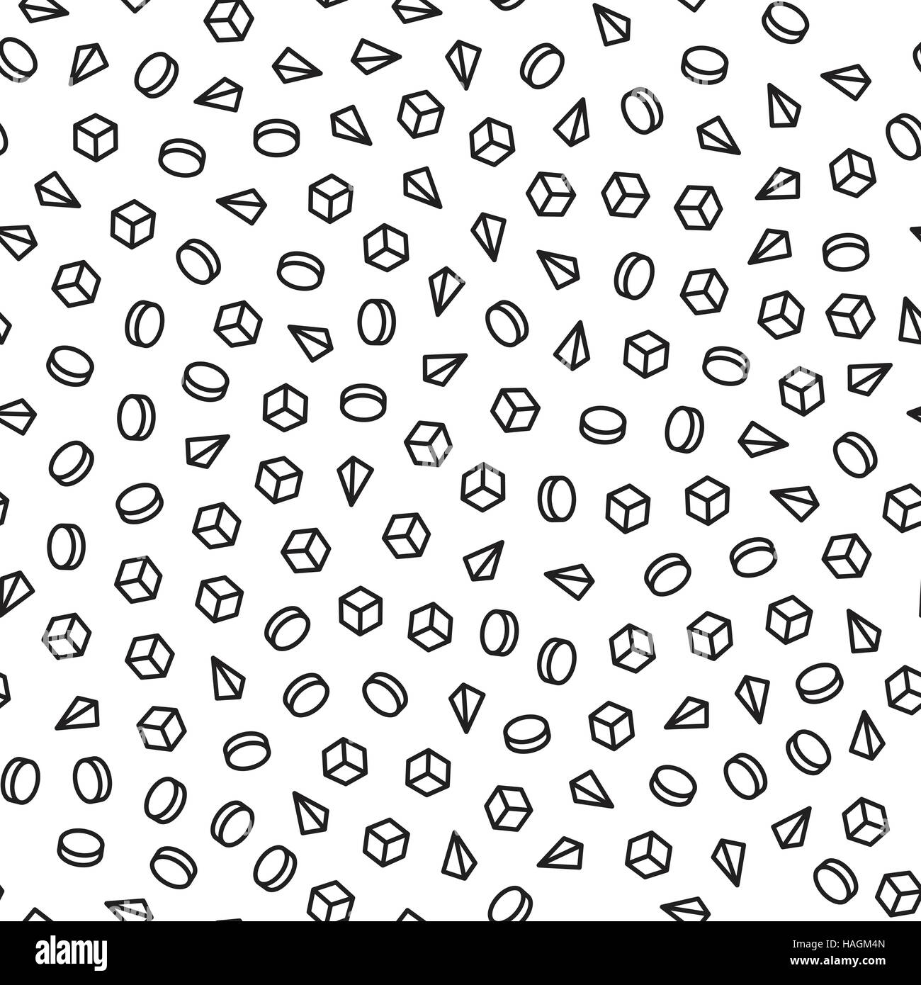 Memphis Pattern Seamless Simple Background Fashion 80 90s Black And
