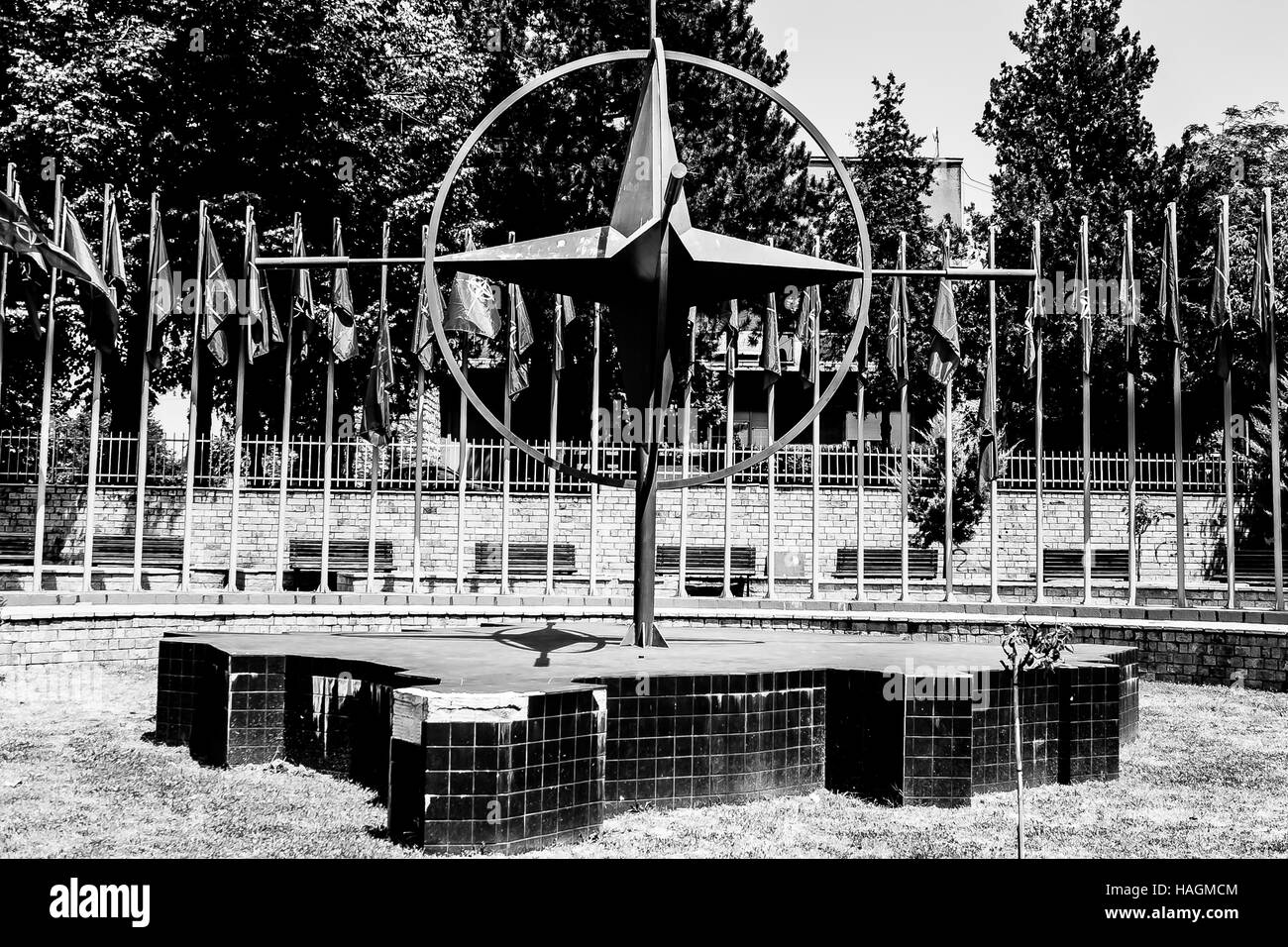 Kosovo flag Black and White Stock Photos & Images - Alamy