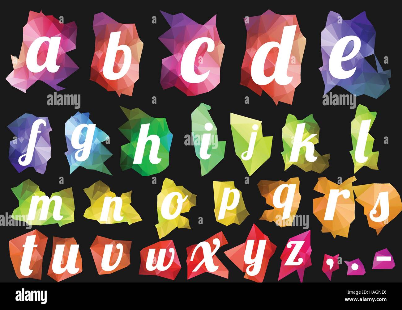 Geometric, Polygon Alphabet Font Style - Vector Illustration Stock ...