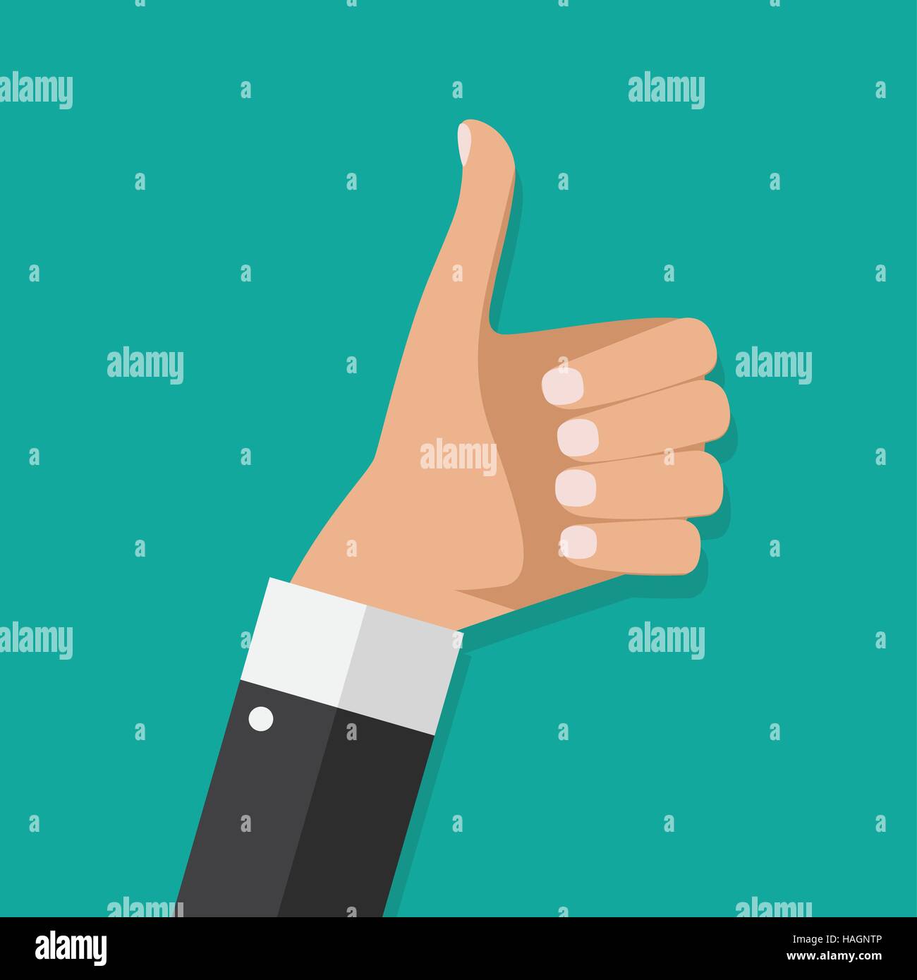 Flat Design Thumbs Up Background . Vector Illustration Stock Vector ...