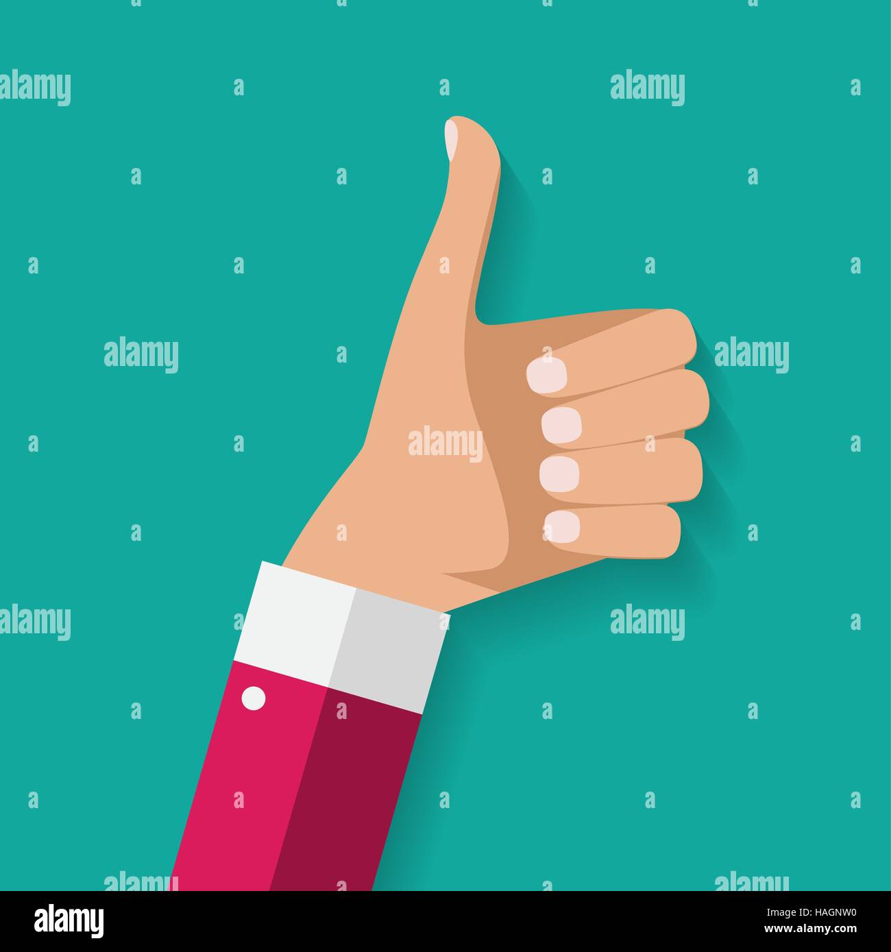 Flat Design Thumbs Up Background . Vector Illustration Stock Vector ...