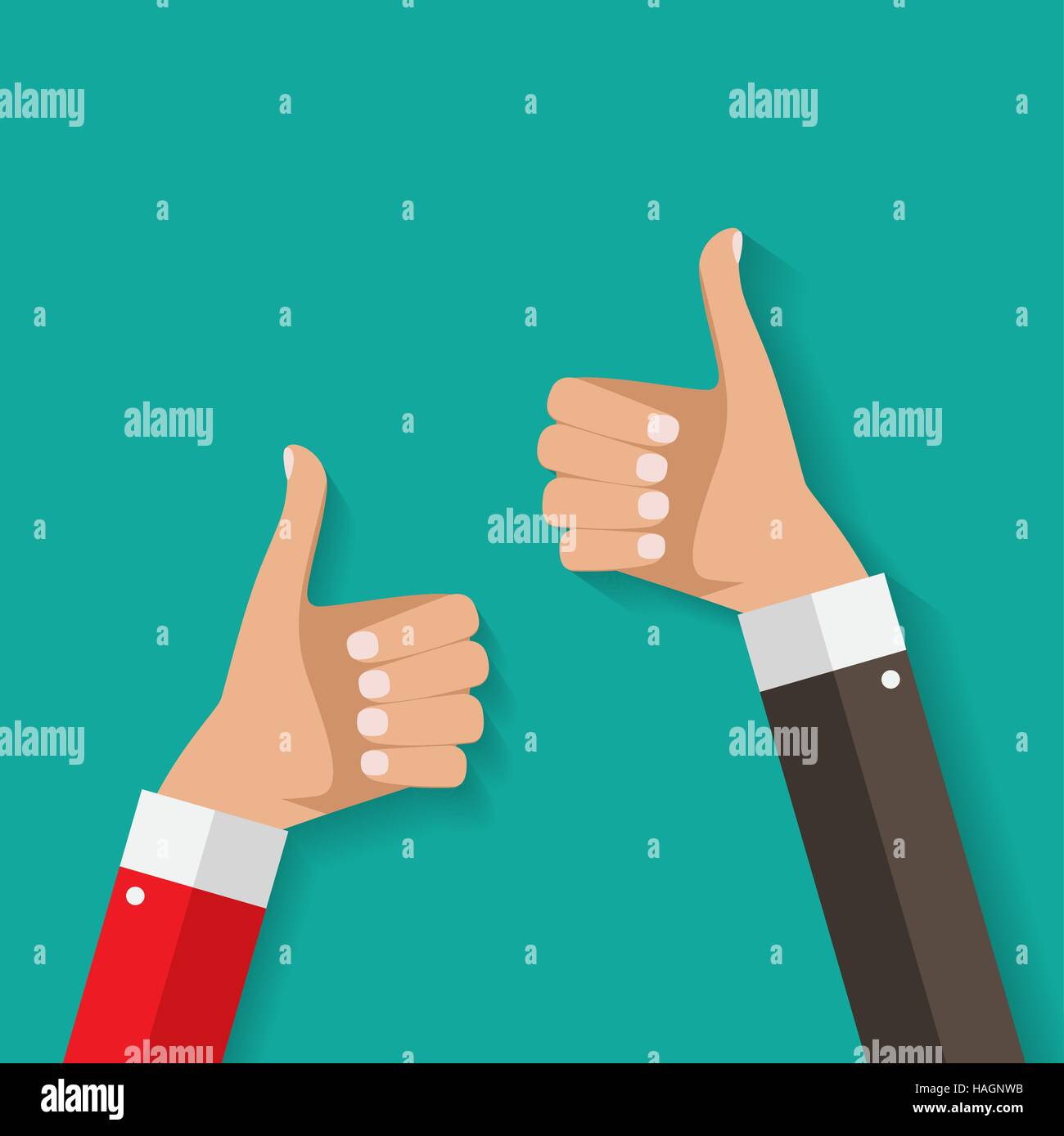 Flat Design Thumbs Up Background . Vector Illustration Stock Vector ...