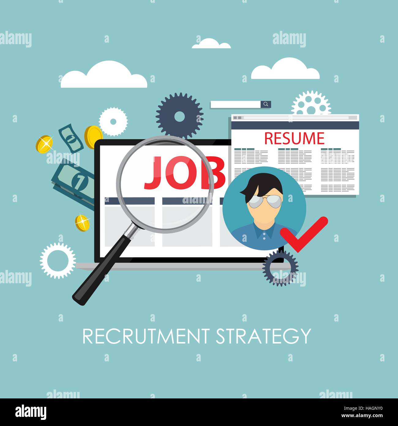 Recrutment Strategy Business Concept. External International r Stock ...