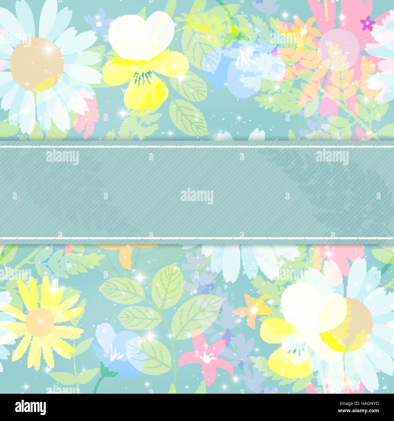 Abstract Natural Spring Background with Flowers and Leaves. Vector ...