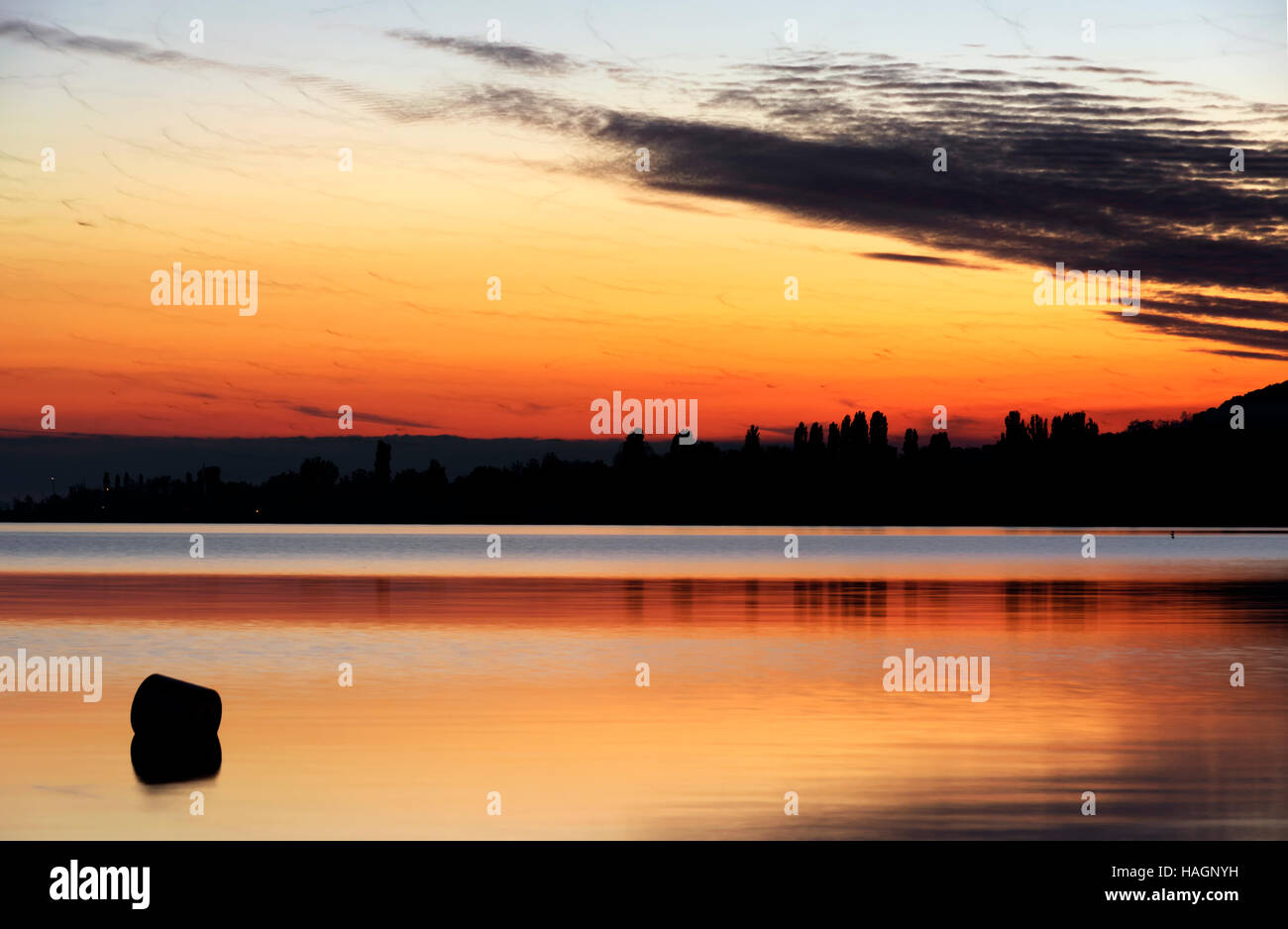 Sunset at Lake Balaton, Hungary Stock Photo - Alamy