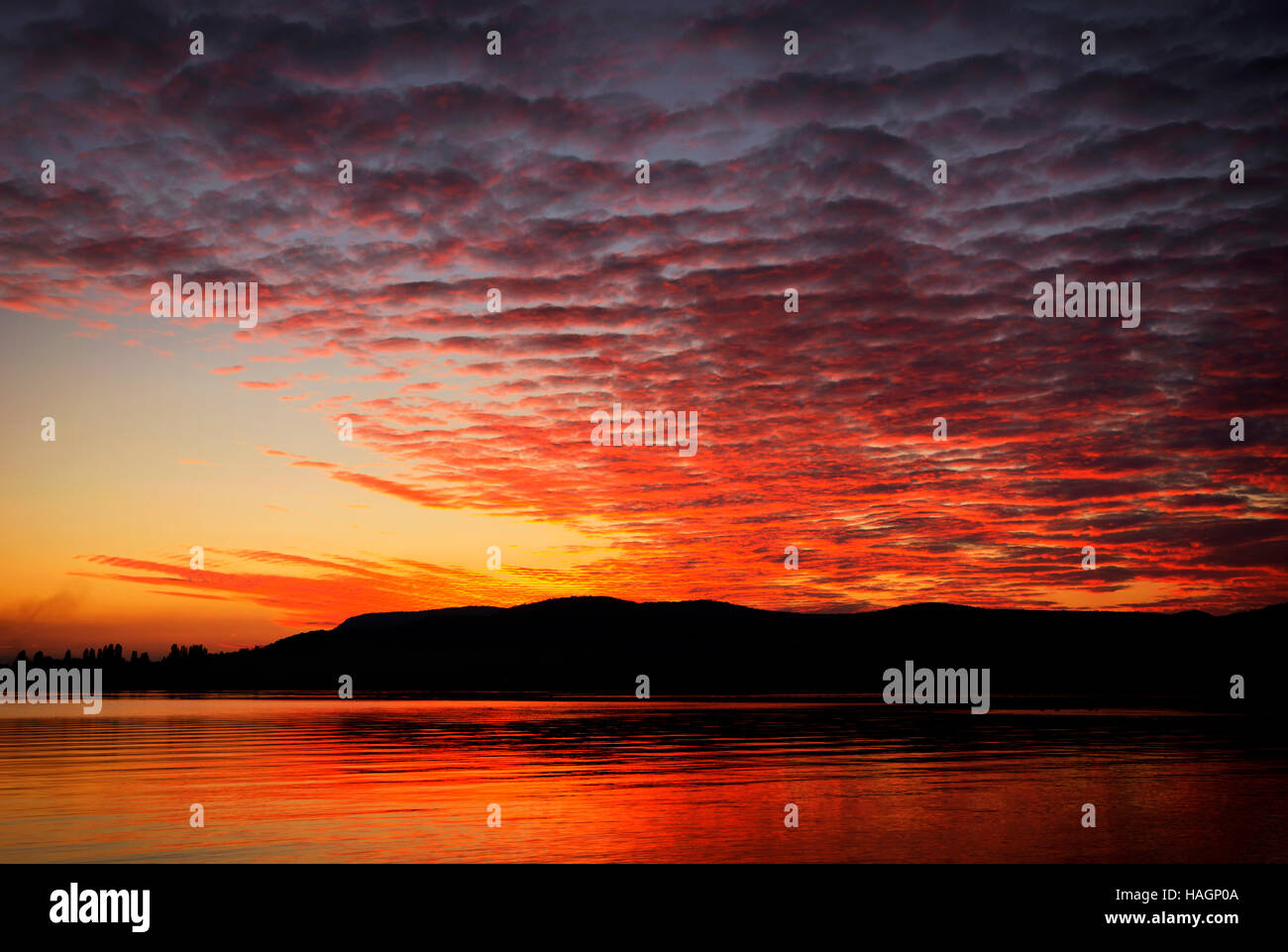 Sunset at Lake Balaton, Hungary Stock Photo - Alamy
