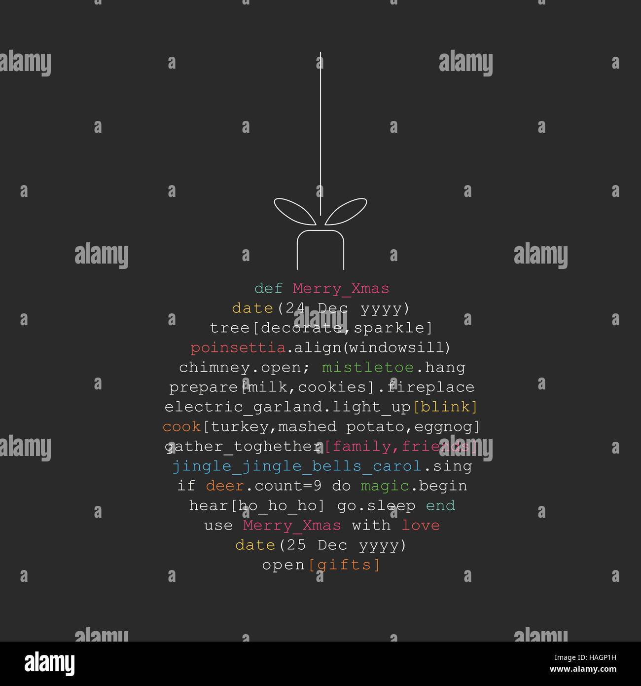 Christmas Ball Toy Made Of Programming Code In Ruby Language Stock Vector Image And Art Alamy
