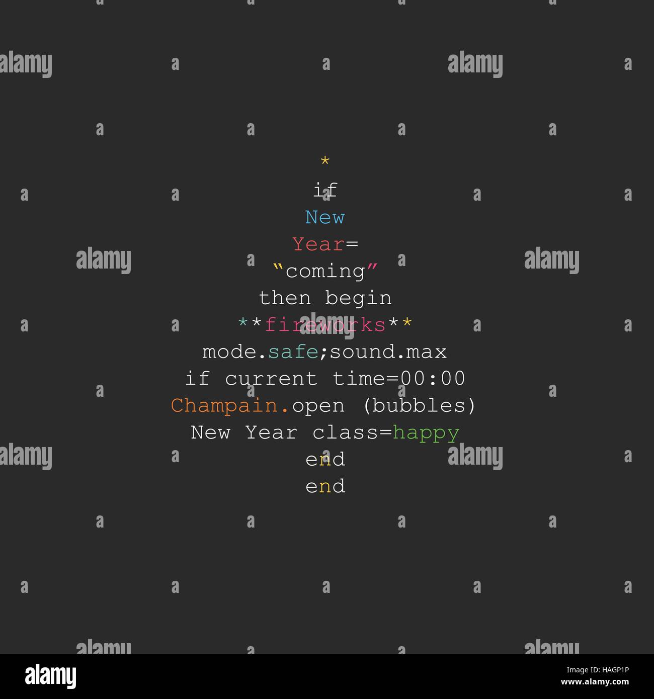 Christmas Tree Made Of Programming Code In Ruby Language Stock Vector Image And Art Alamy