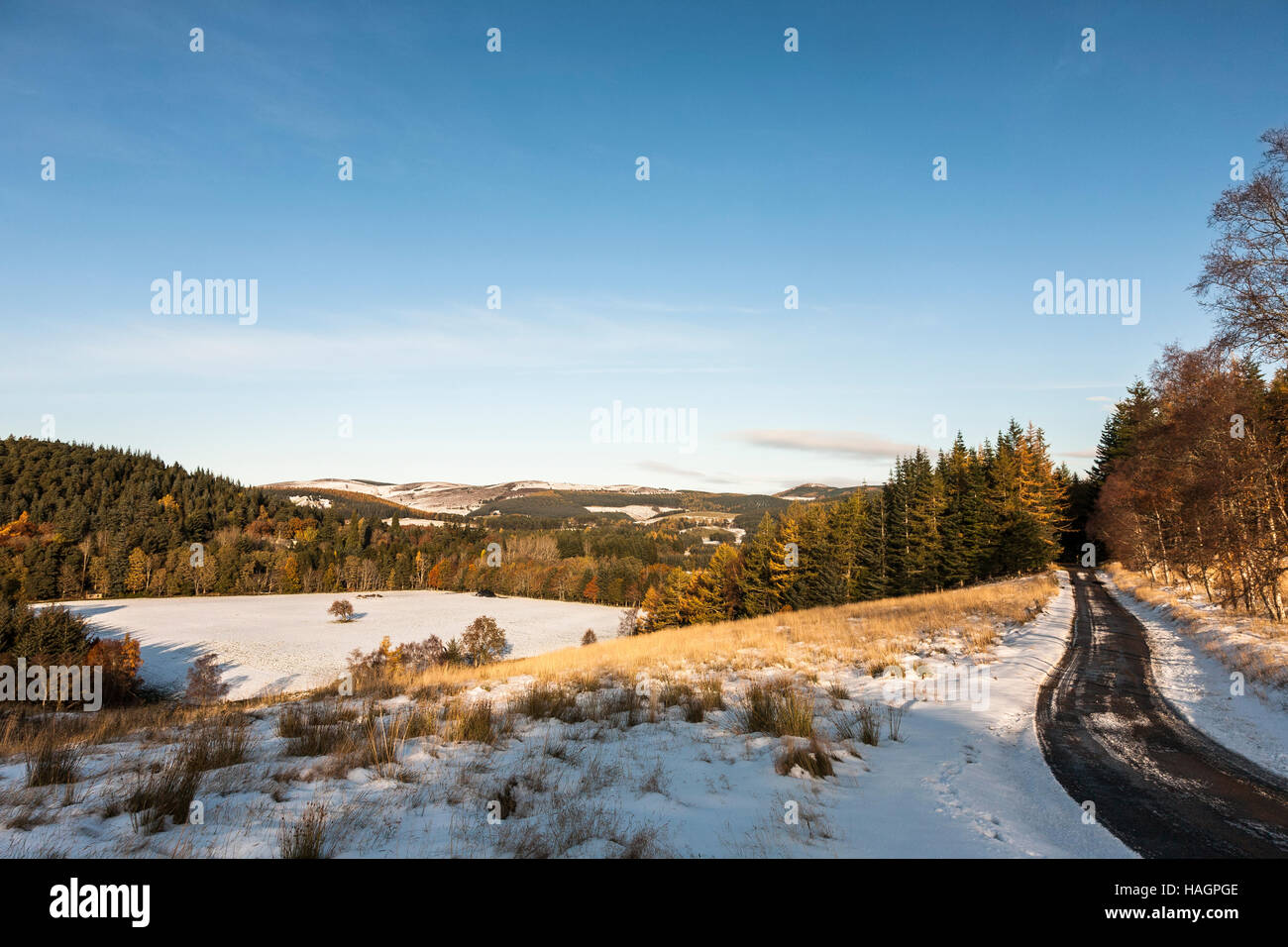 Strathdon Road in Winter in Aberdeenshire, Scotland Stock Photo - Alamy
