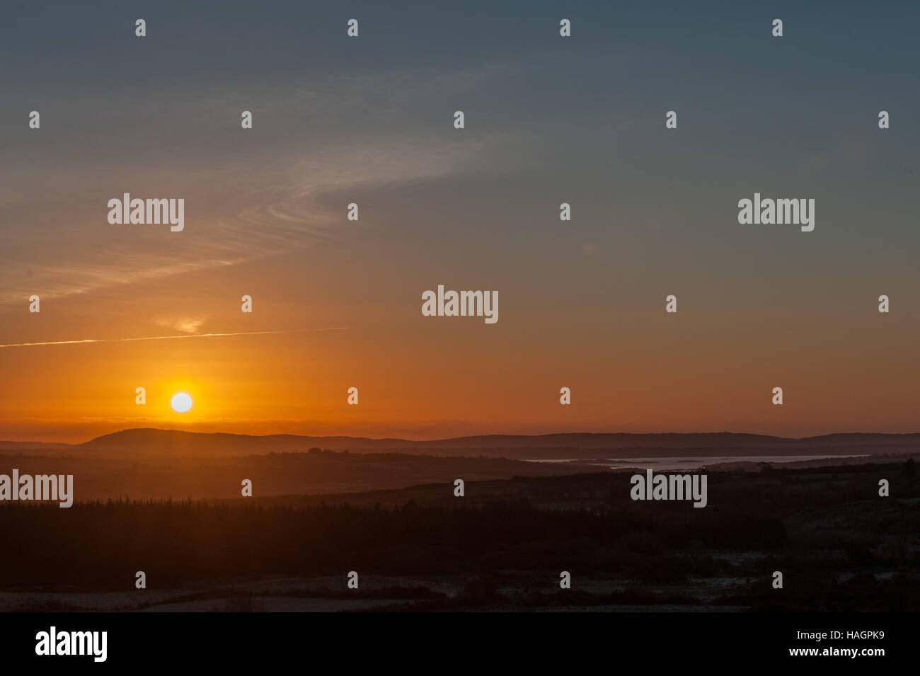 Sunrise on a frosty November morning in West Cork, Ireland Stock Photo ...