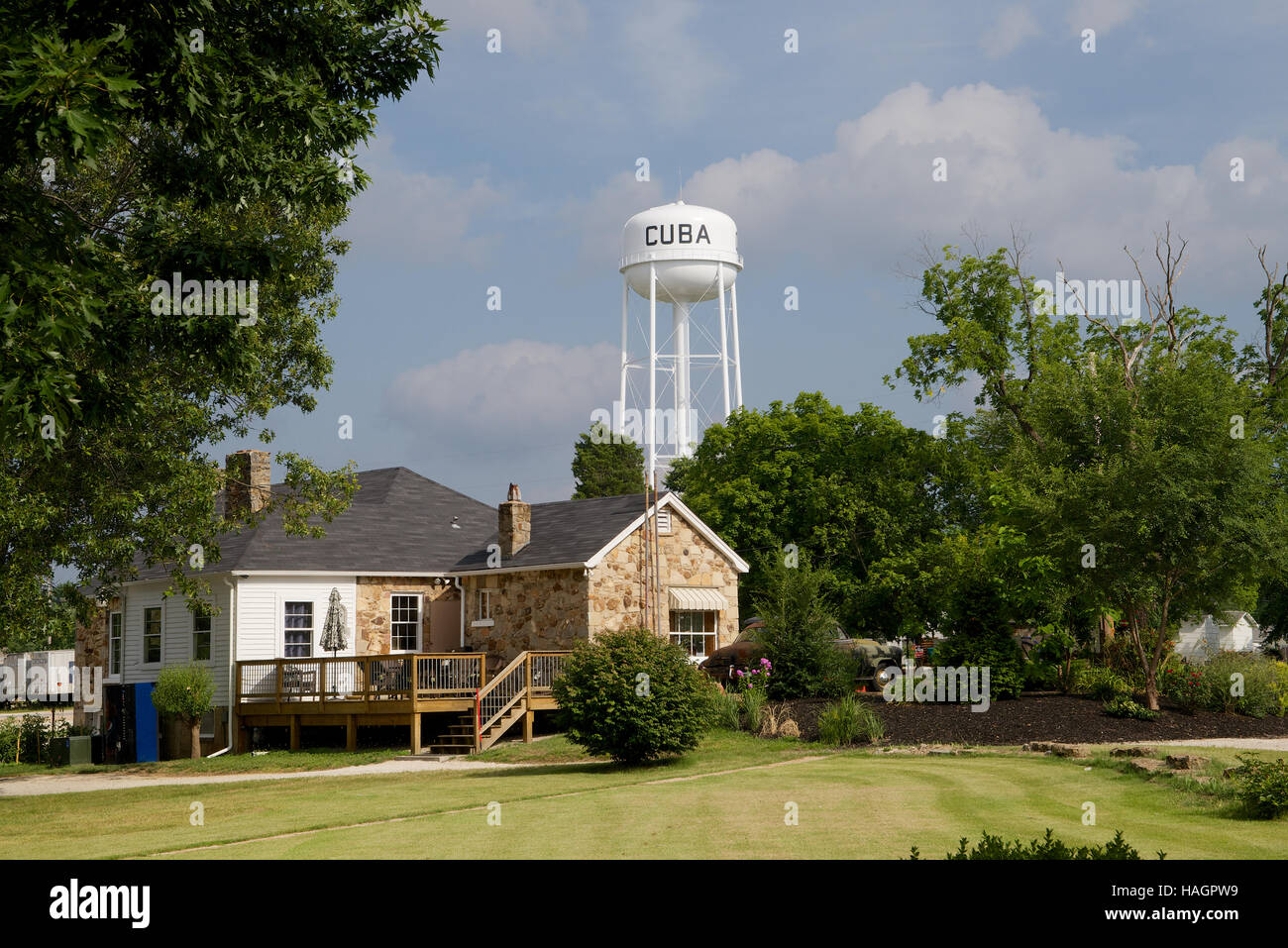 The water tower in Cuba, Crawford County, Missouri, USA Stock Photo - Alamy