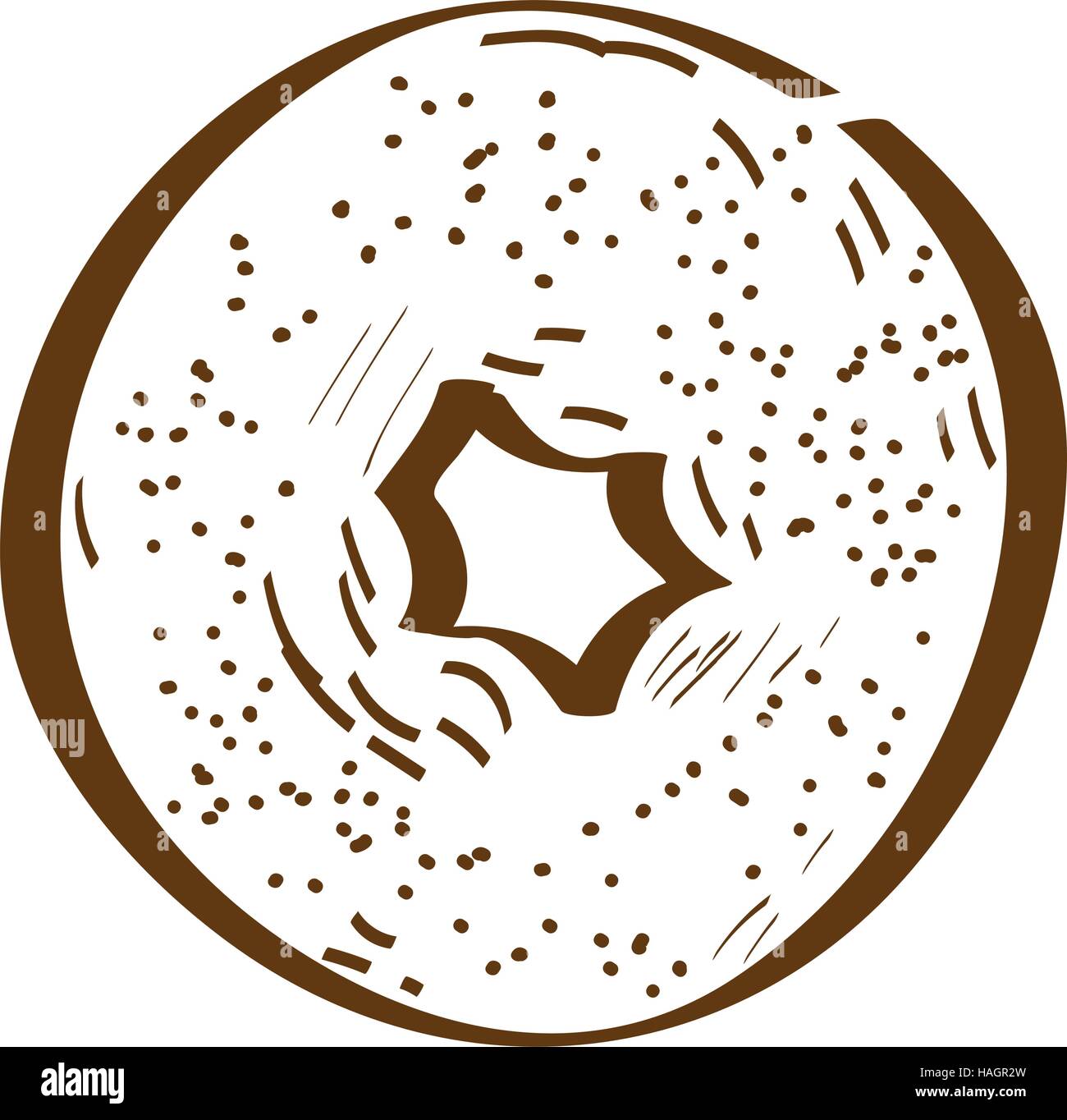 Isolated retro hand drawn doughnut, Vector illustration Stock Vector ...