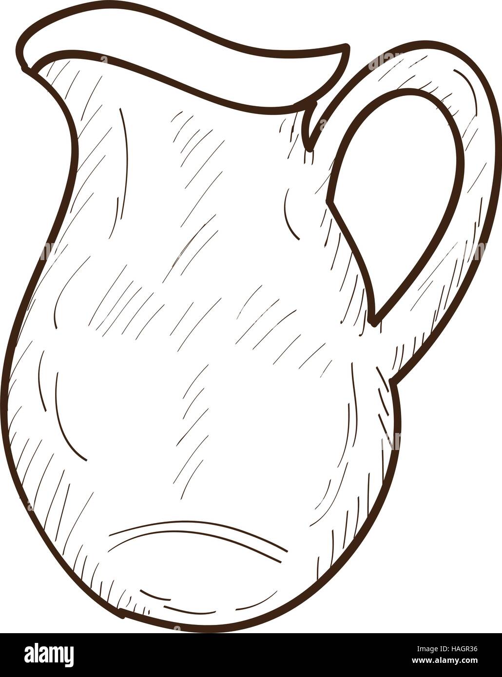Isolated retro hand drawn pitcher, Vector illustration Stock Vector ...