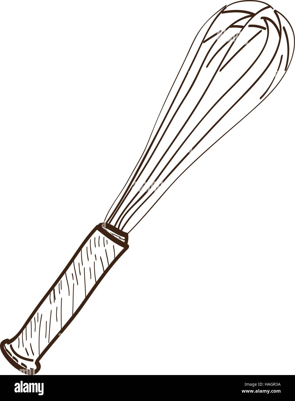 Isolated retro hand drawn whisk, Vector illustration Stock Vector Image ...