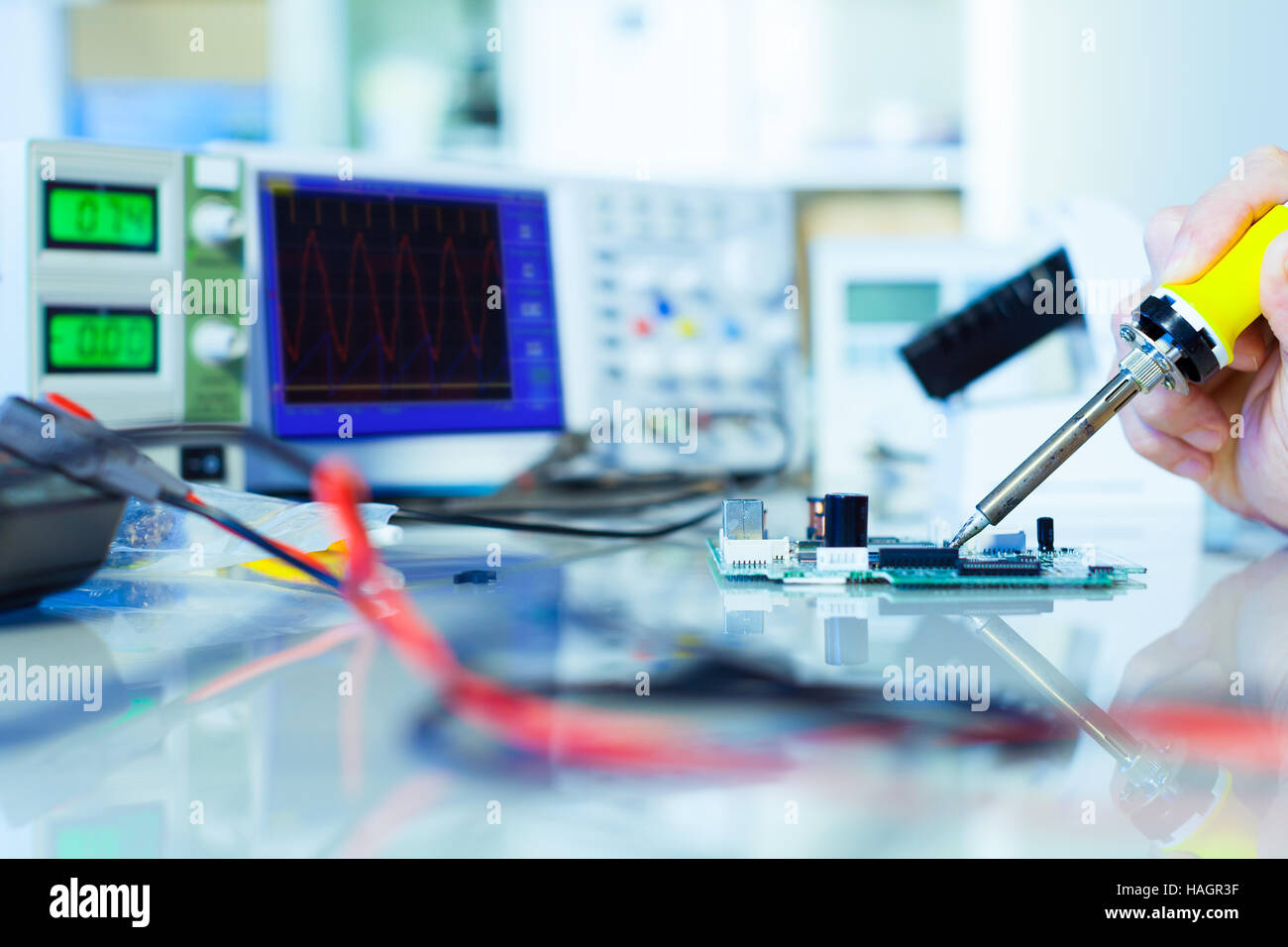 Repair electronic device in laboratory Stock Photo - Alamy