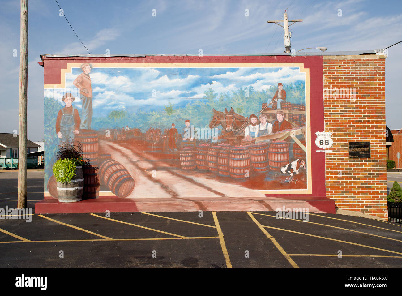 Outdoor Mural on Route 66, Cuba, Crawford County, Missouri, USA Stock ...