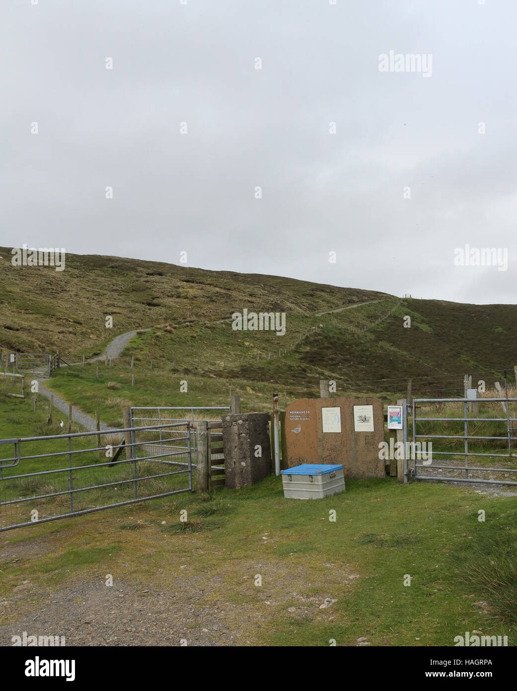 Entrance to Hermaness National Nature Reserve Unst Shetland Scotland ...