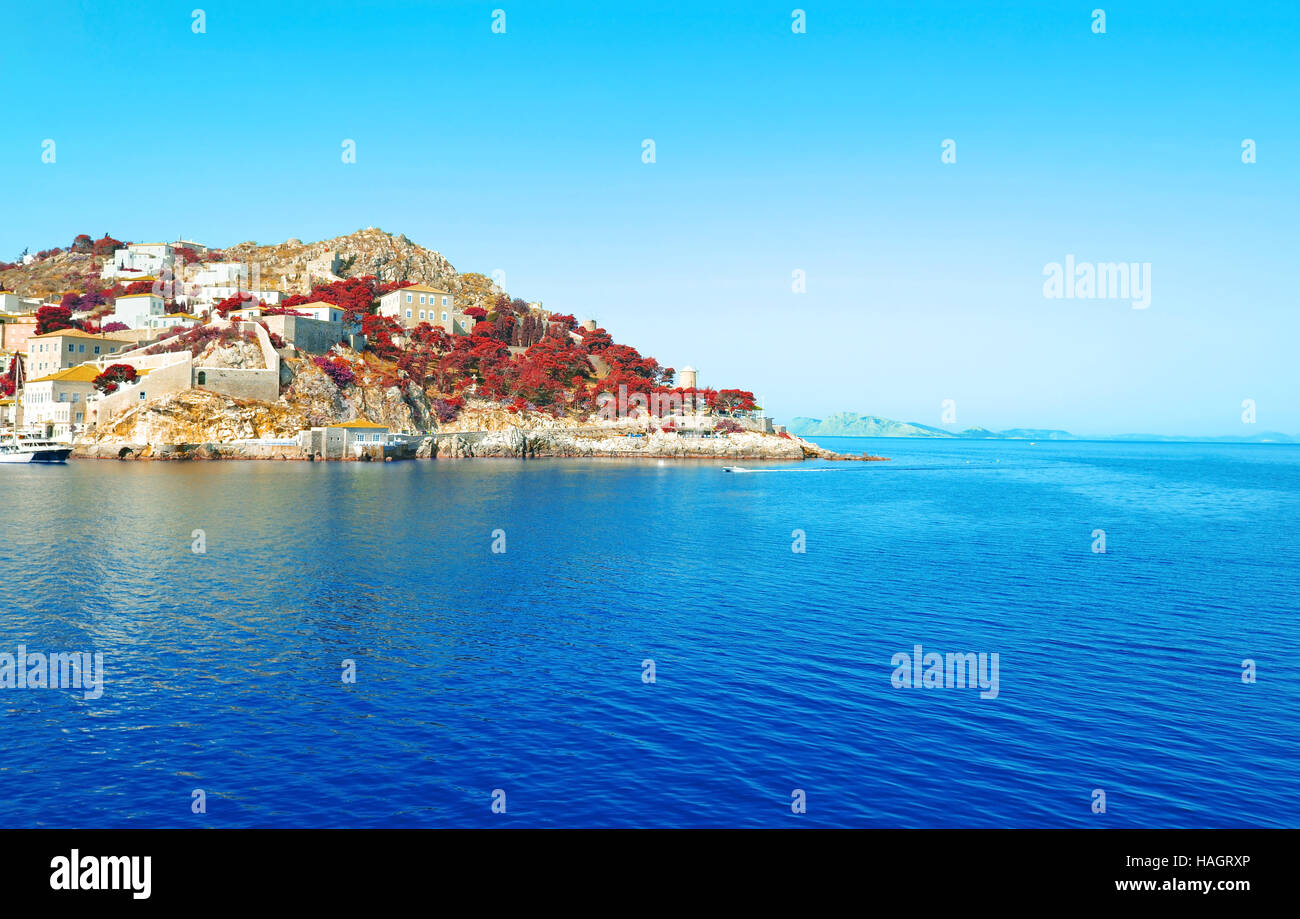 landscape of Hydra island Saronic Gulf Greece Stock Photo - Alamy