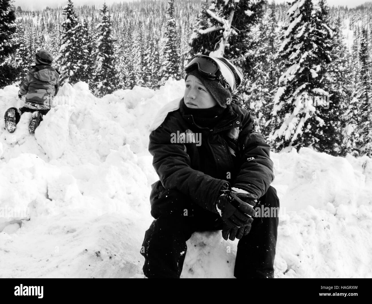 Pile of snow Black and White Stock Photos & Images - Alamy