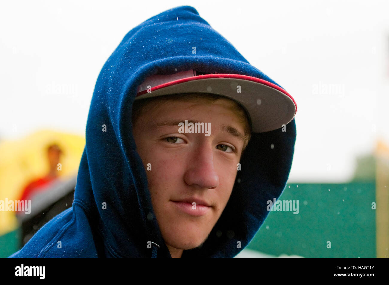 Close-up of handsome teen boy looking at camera in the arin Stock Photo ...