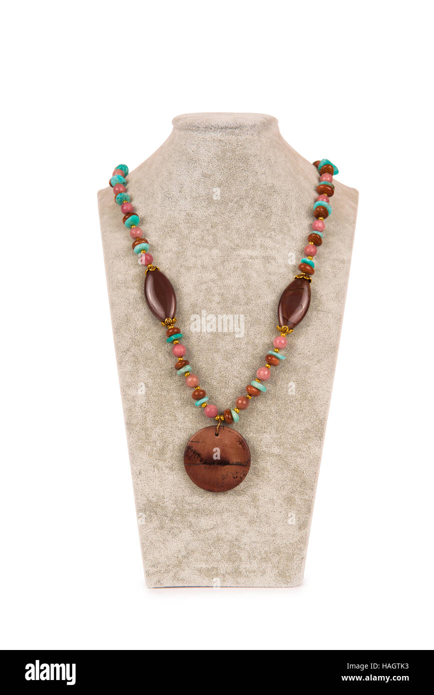 Jewellery necklace isolated on white background Stock Photo - Alamy