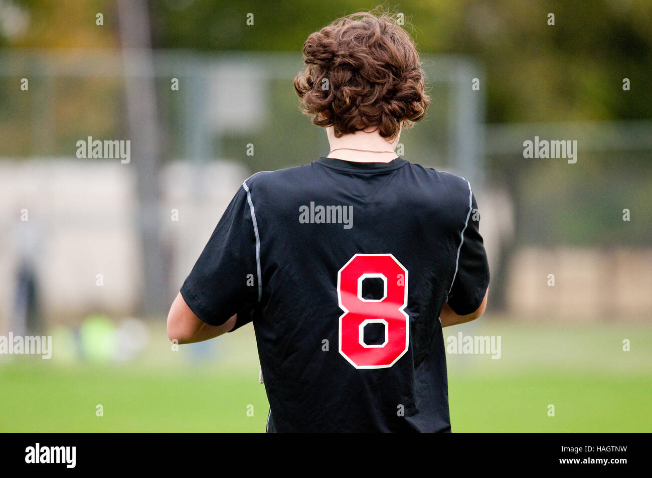 Young athlete playing 7 on 7 football Stock Photo - Alamy