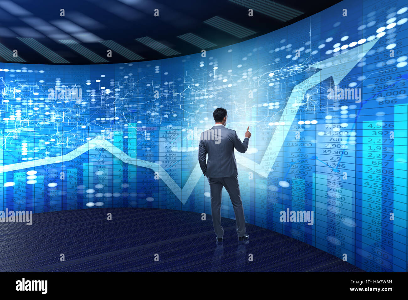 Man in stock trading business concept Stock Photo - Alamy
