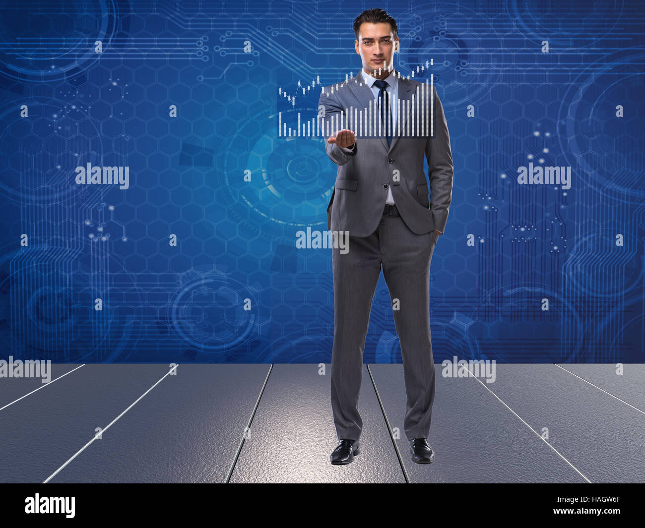 Man in stock trading business concept Stock Photo - Alamy