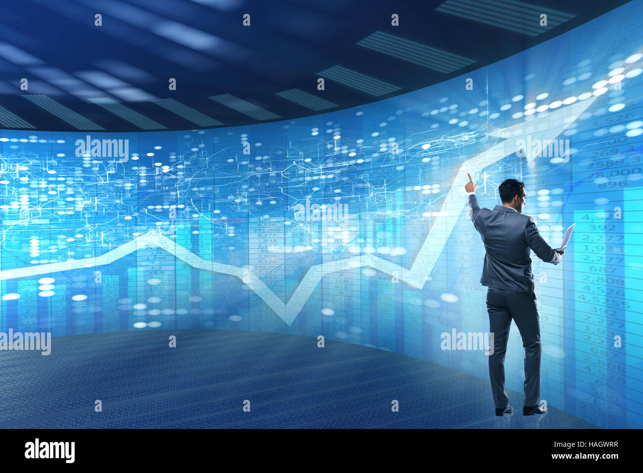 Man in stock trading business concept Stock Photo - Alamy