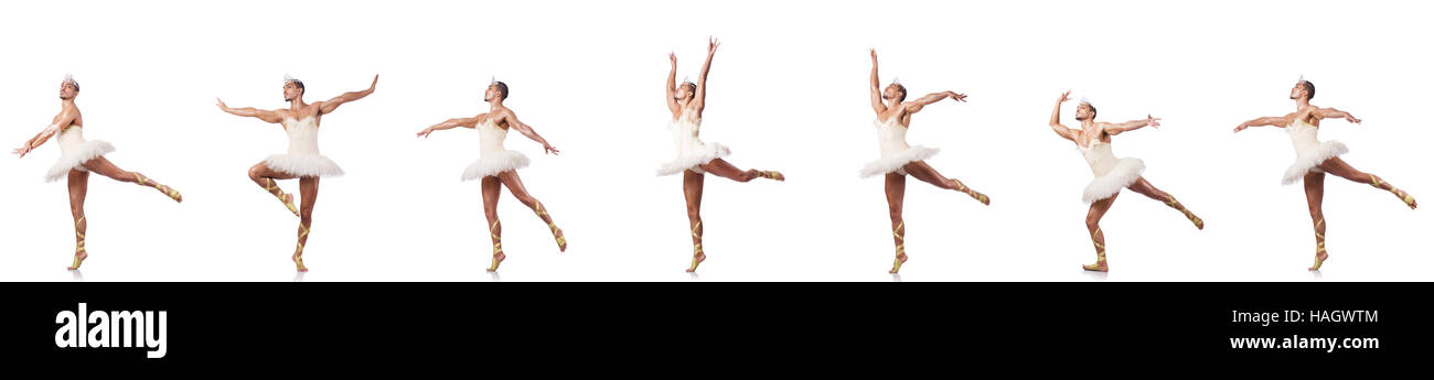 Man in ballet tutu isolated on white Stock Photo - Alamy