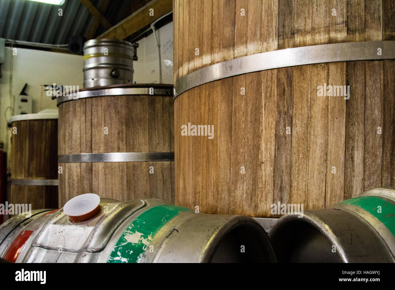 Various brewing vats at a microbrewery Stock Photo - Alamy