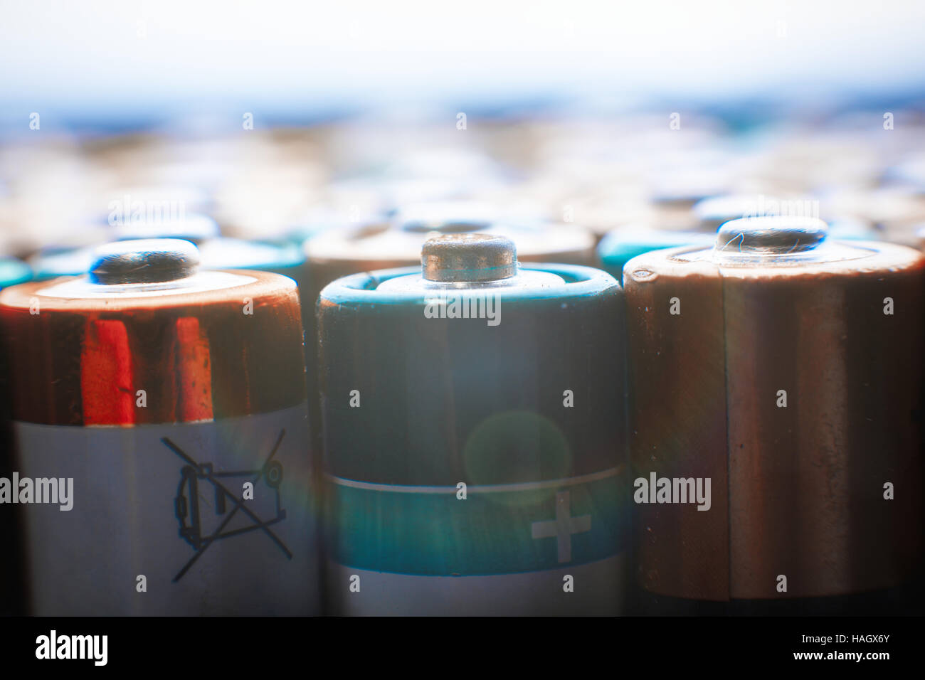 Energy abstract background of colorful batteries Stock Photo - Alamy