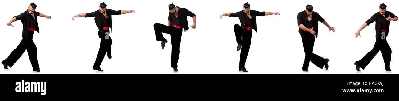 Spanish dancer in various poses on white Stock Photo - Alamy