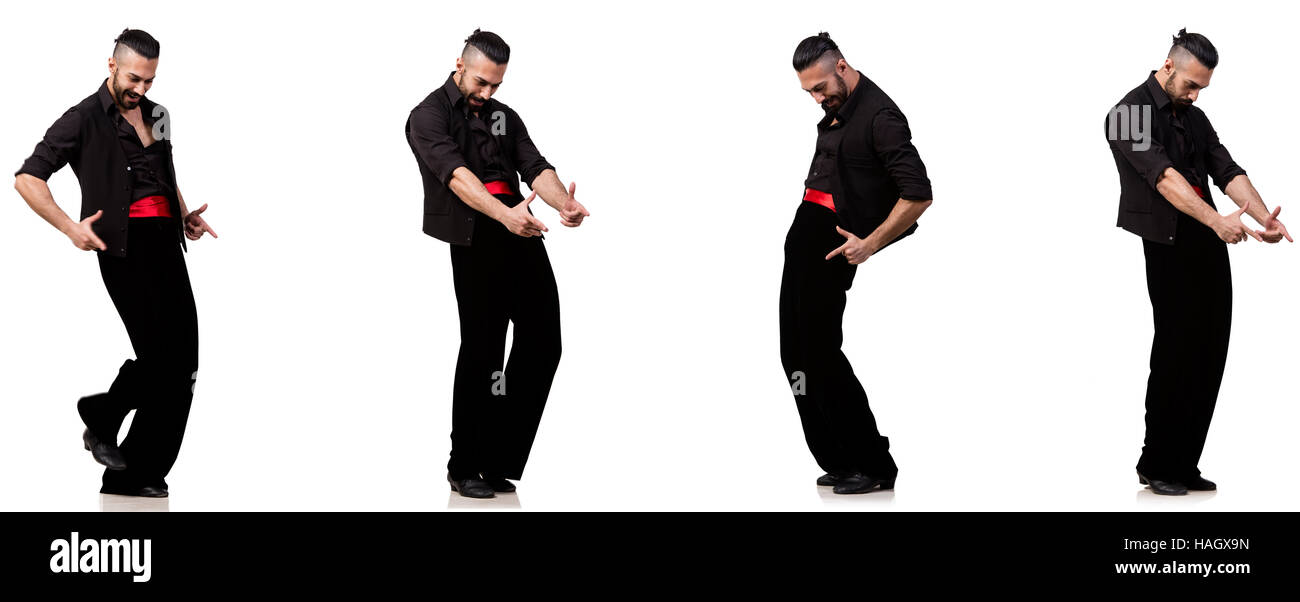Spanish dancer in various poses on white Stock Photo - Alamy