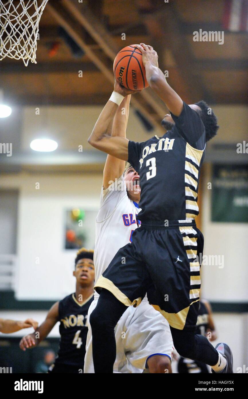 After driving the baseline a player attempting a short shot while ...