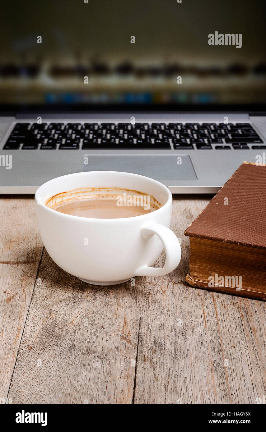 White laptop coffee cup hi-res stock photography and images - Alamy
