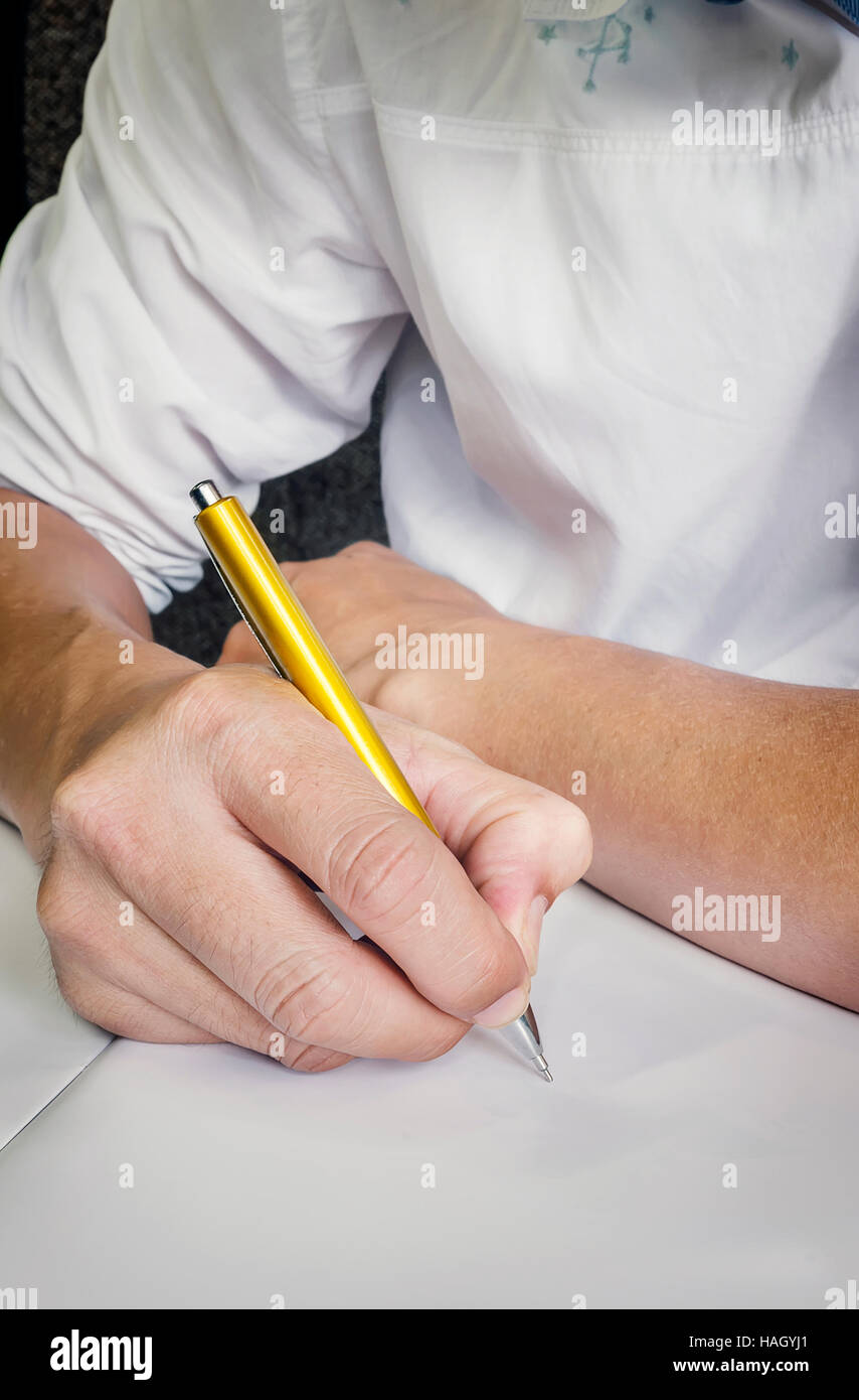 Man pen paper book hi-res stock photography and images - Alamy