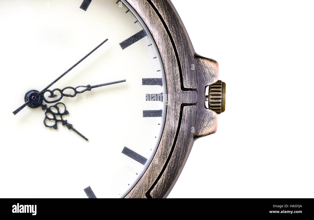 Vintage watch in closeup view,isolated on white background Stock Photo ...