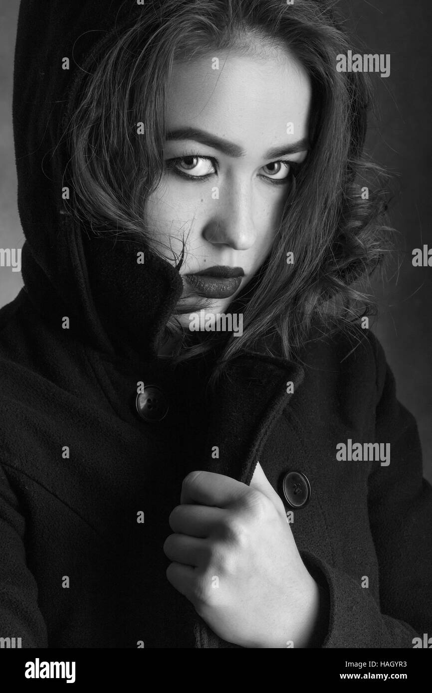 Upset angry teen girl Black and White Stock Photos & Images - Alamy