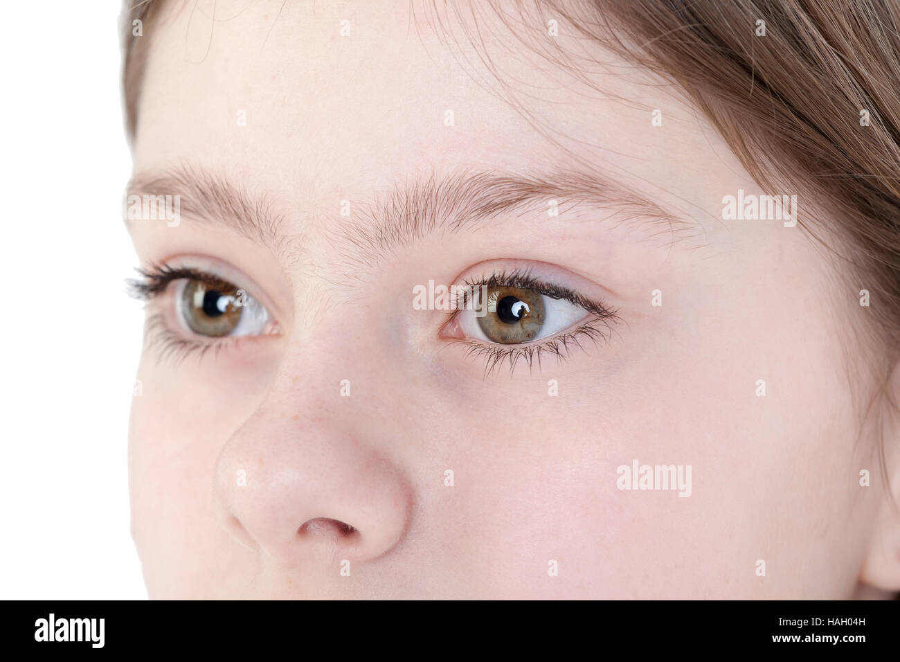 portrait of the beautiful young girl on a white background Stock Photo ...