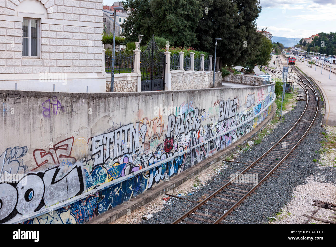 Graffiti in Railway station, Split Croatia Stock Photo - Alamy