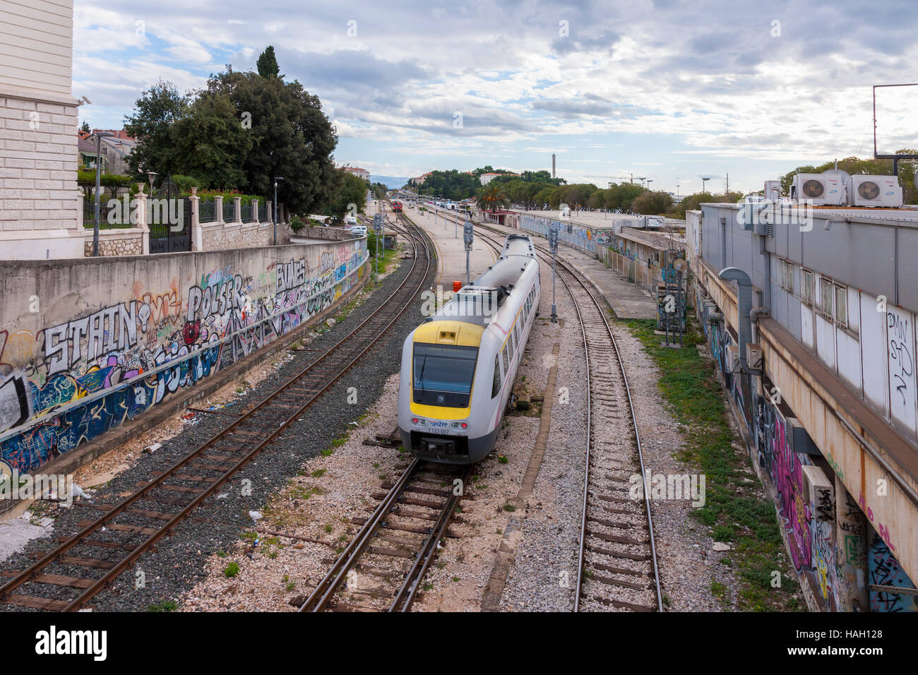 Graffiti in Railway station, Split Croatia Stock Photo - Alamy